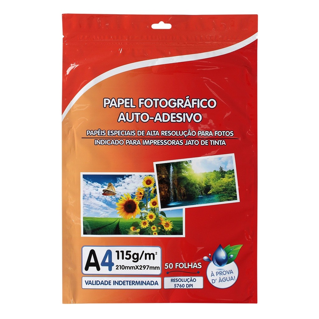 Papel Fotográfico Adesivo Premium A4 Glossy 115g 100 Folhas | Shopee Brasil