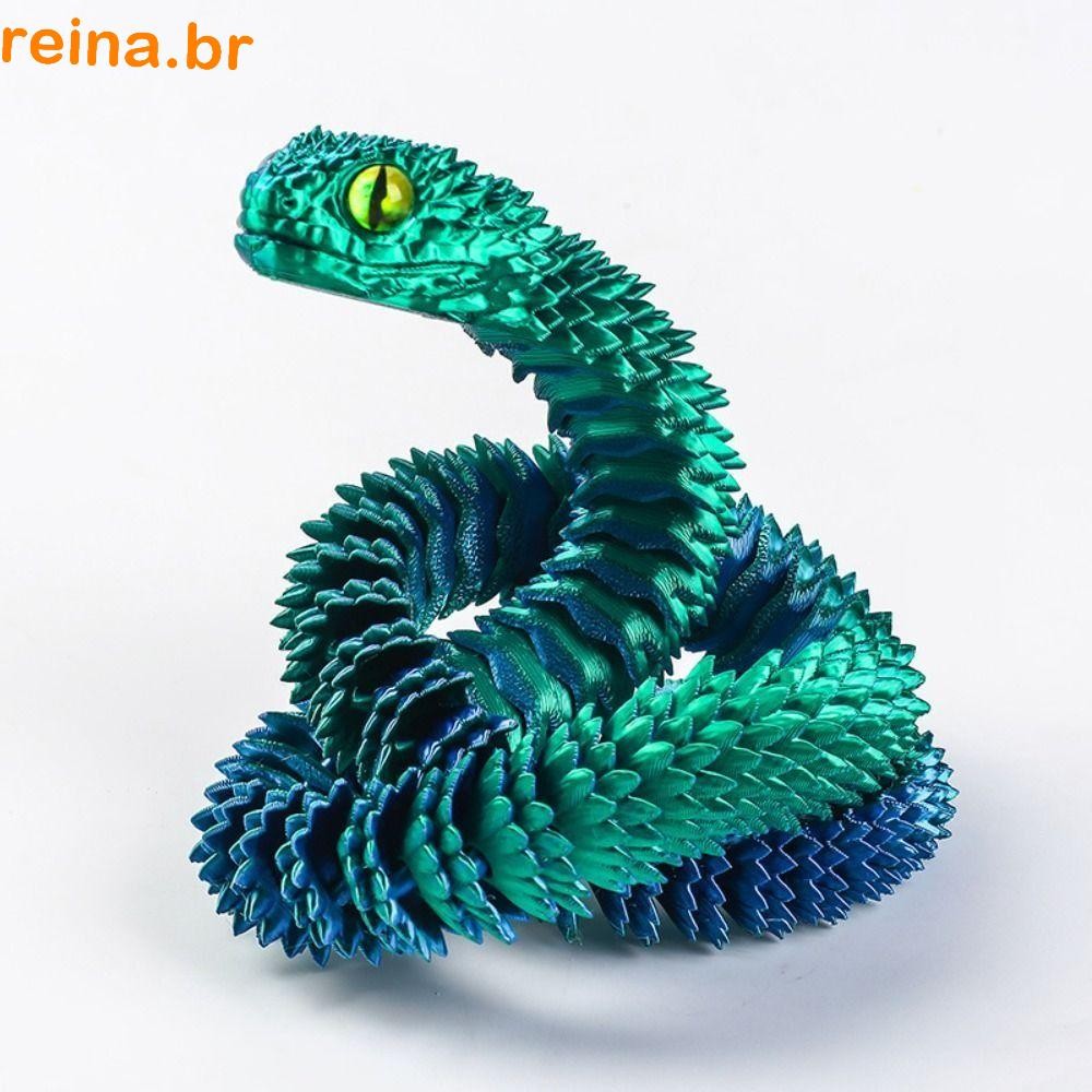 Ornamento De Cobra Simulado REINA , Brinquedo Impresso Em 3D Multicolorido 30/45/60 Cm , Modelo ...