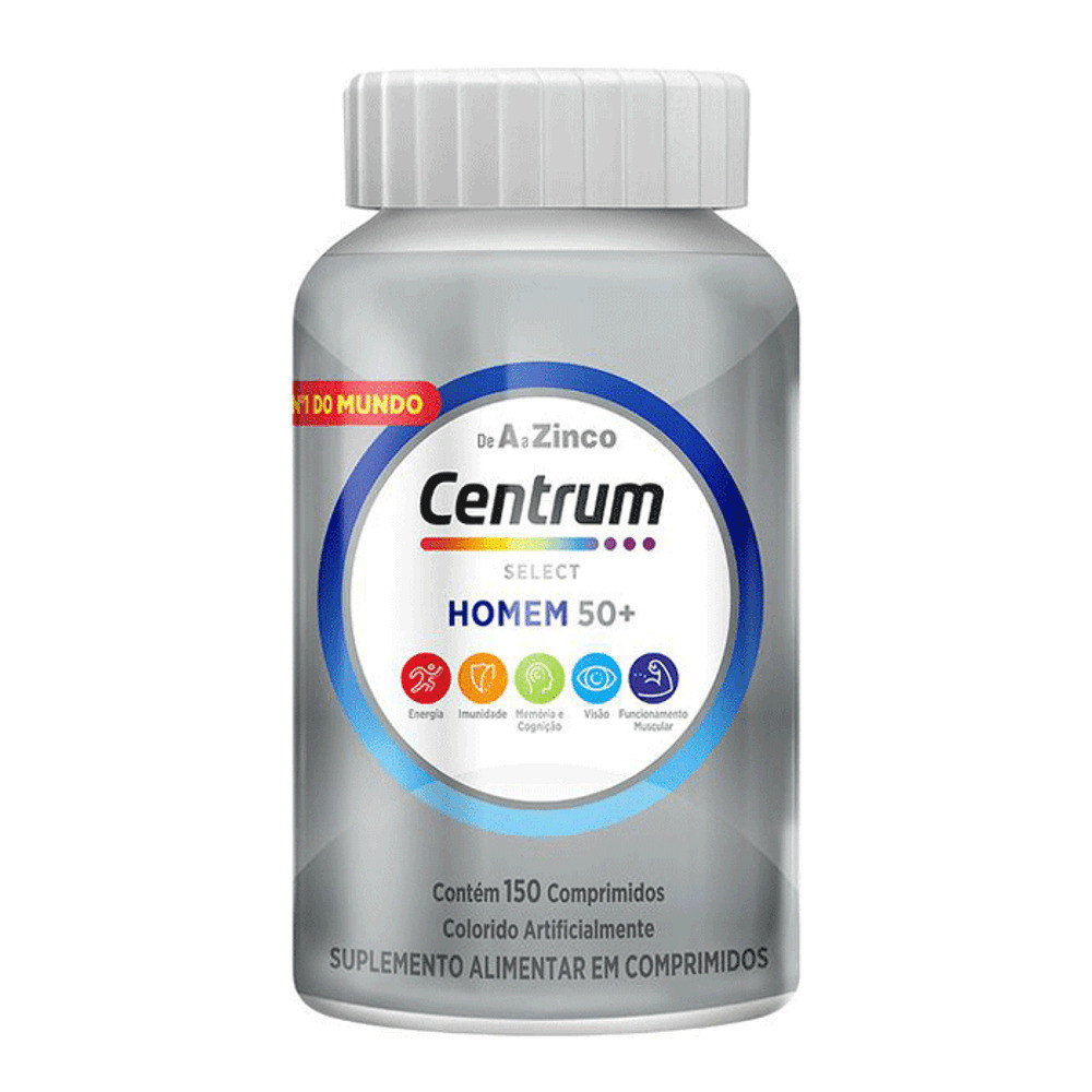 Centrum Select Homem 50 + Vitaminas de A a Z 150 Comprimidos | Shopee ...