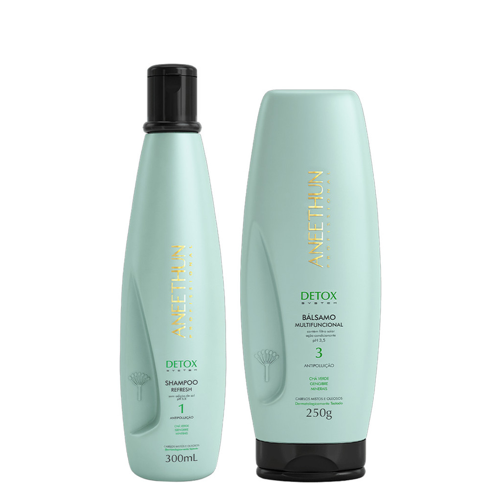 Aneethun Detox System Kit Shampoo Refresh e Bálsamo Multifuncional 250g ...