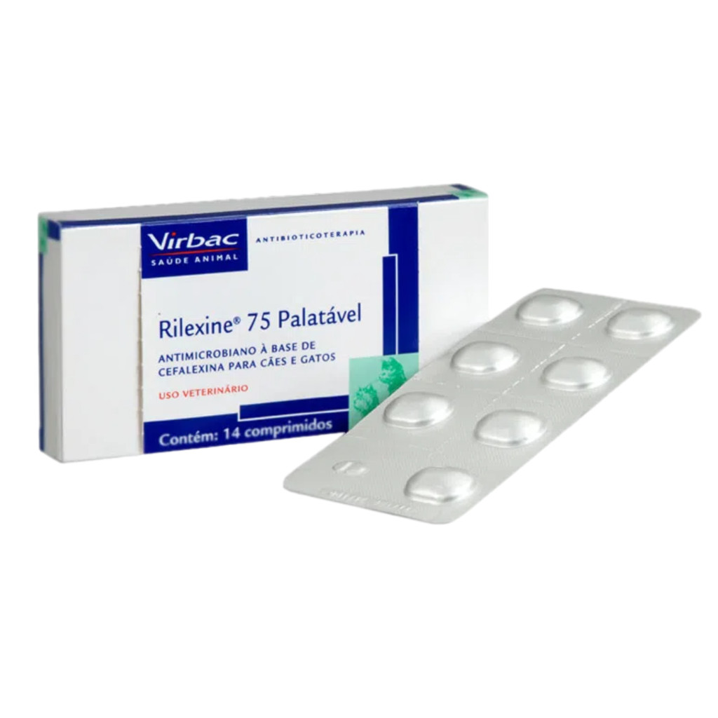 Antibiótico Rilexine Palatável Para Cães E Gatos Com 14 Comprimidos ...