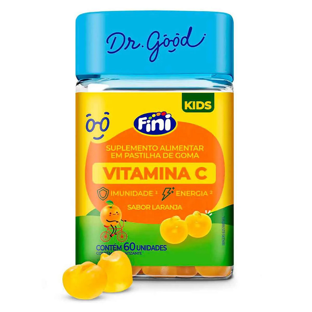 Vitamina C Kids Fini Sabor Laranja Com 60 Gomas - Dr Good | Shopee Brasil