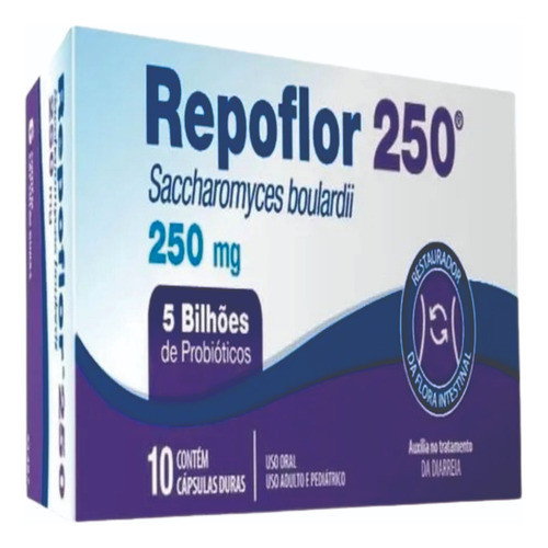 Repoflor 250mg Com 10 Capsulas 5 Bilhoes De Probióticos | Shopee Brasil