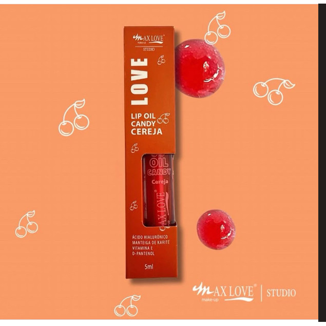 Lip Oil Candy Cereja Max Love 5ml | Shopee Brasil