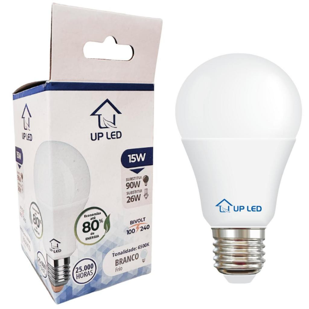 Lampada Led Bulbo 15w Branco Frio 6500k Bivolt 110v/220v A60 | Shopee Brasil