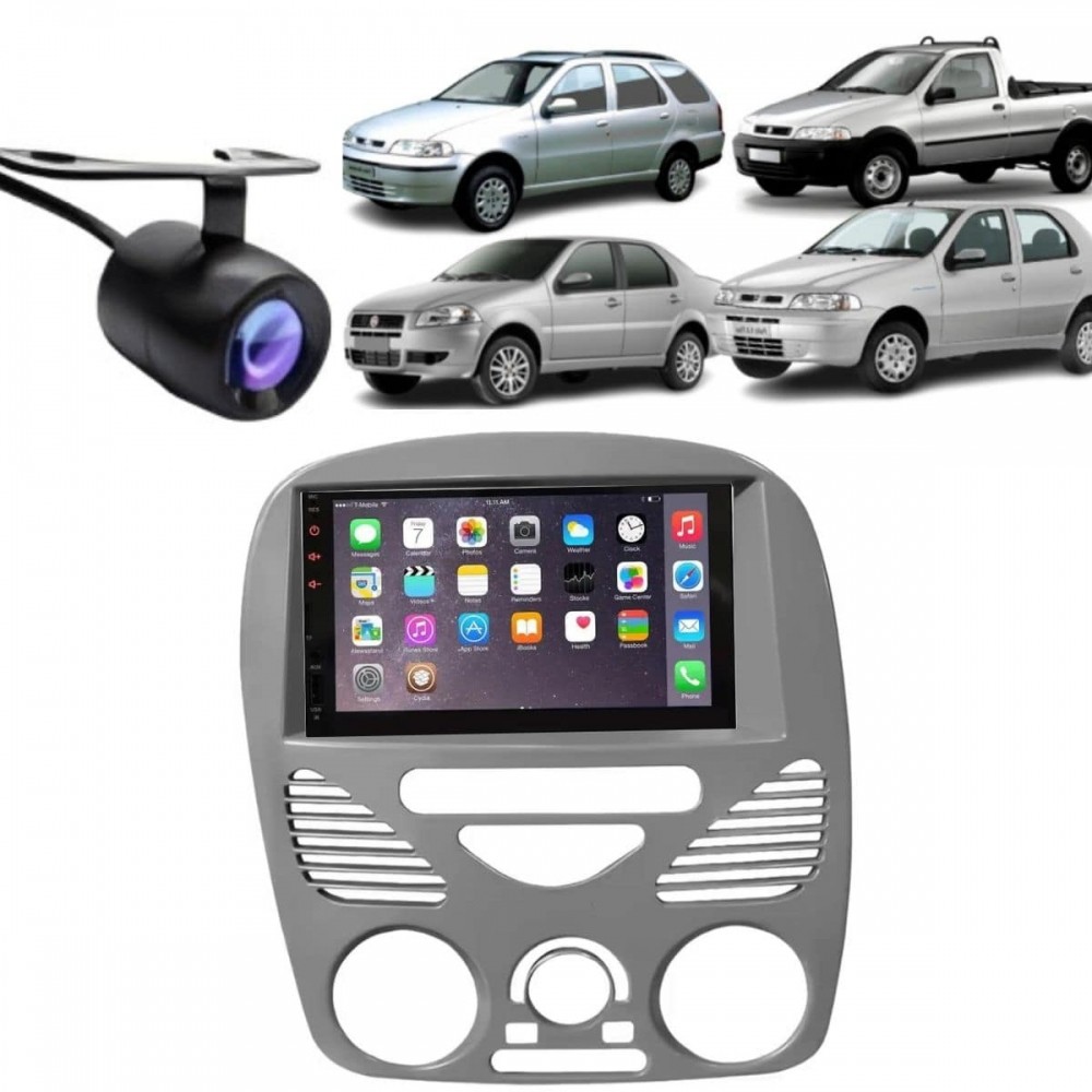 Central Multimídia Mp5 Fiat Palio G3 Câmera Moldura Tela Cinza | Shopee Brasil