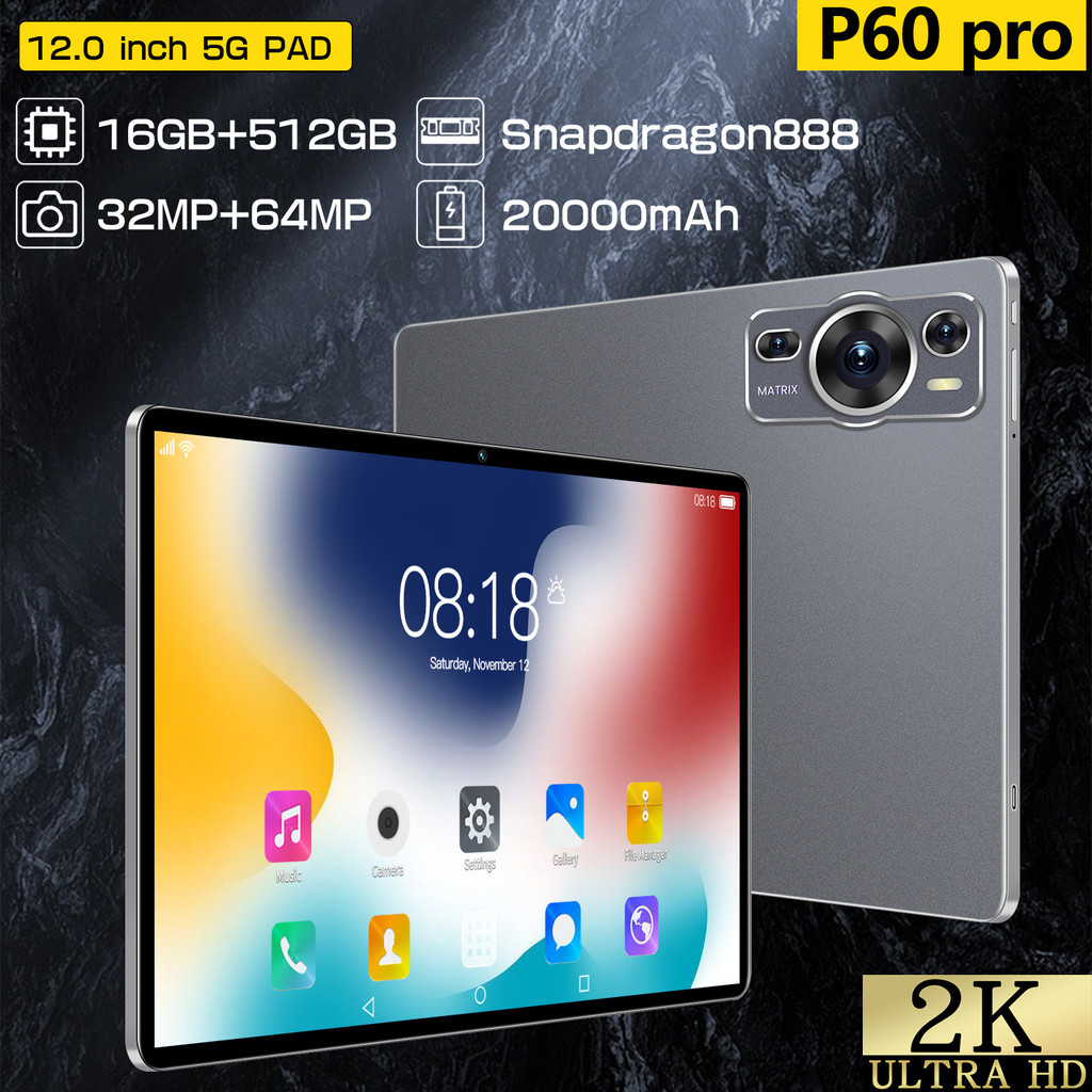 Tablet 12 Polegadas Snapdragon888 10 Core Android 16GB + 512GB 20000mah ...