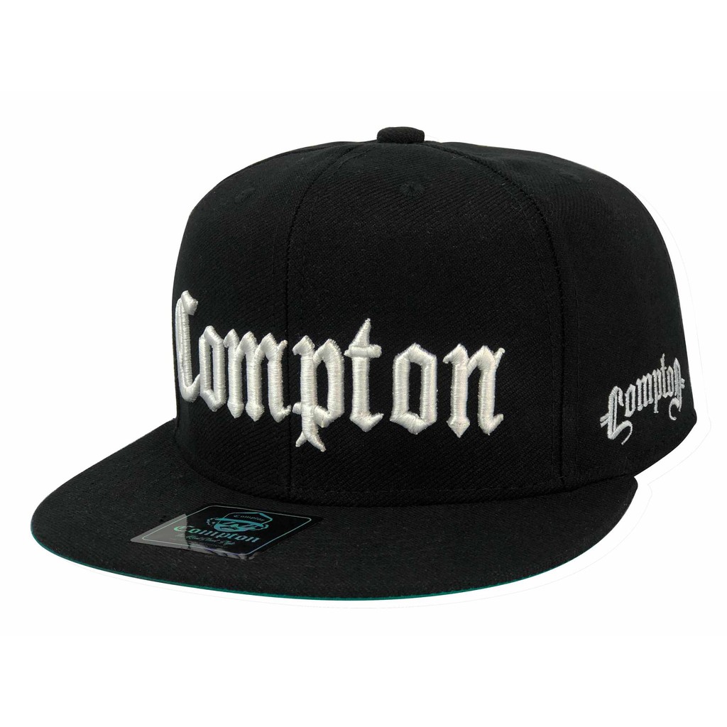 Boné Compton aba reta preto Fechado | Shopee Brasil