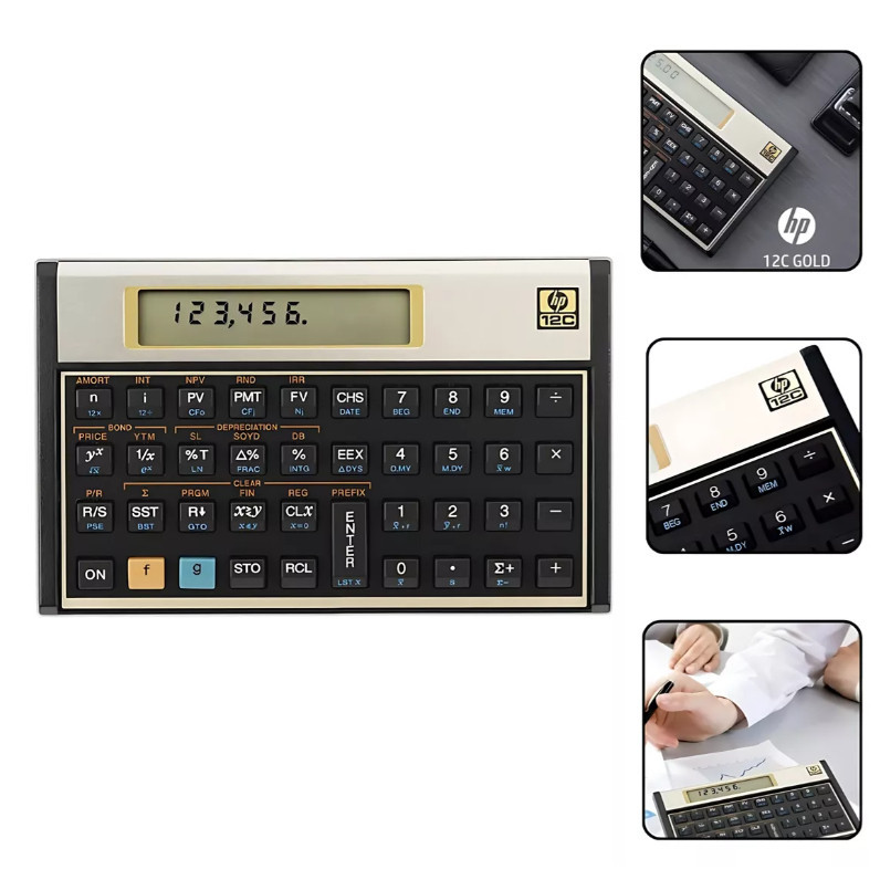 Calculadora Financeira Hp 12c Gold Cor Dourado 130 Funções | Shopee Brasil