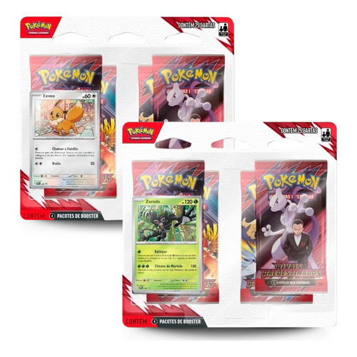 Blister Quádruplo Cards Pokémon Rivais Predestinados Lacrado | Shopee ...