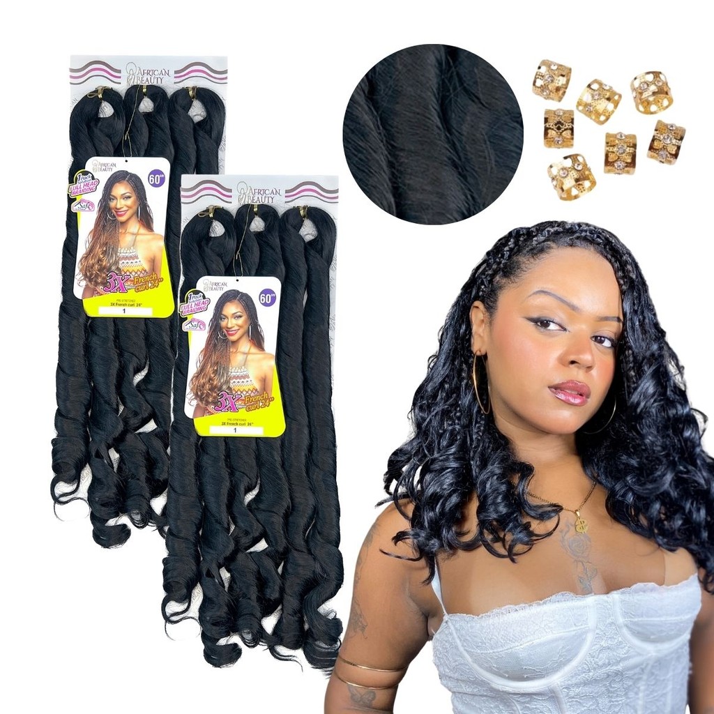 Kit 2 French Braids Curl African Beauty Tranças Boho Braids 300g ...
