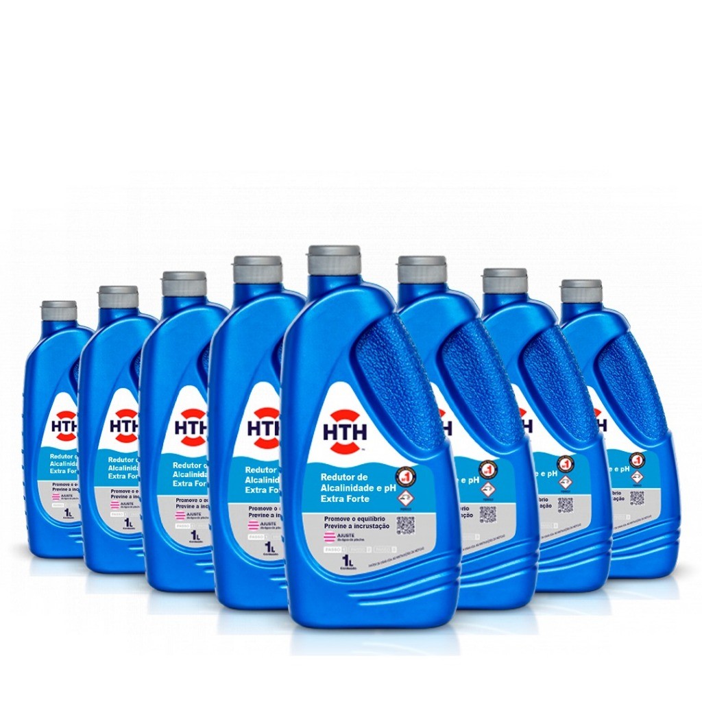 Kit Hth 8 Redutor de Alcalinidade e pH Extra Forte Para Piscina 1 Litro ...