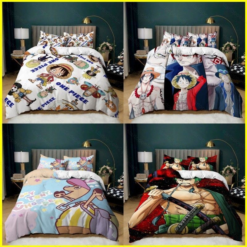 ST2 Anime Conjunto De Cama Uma Peça Lençol Colcha Capa Fronha Casa ...