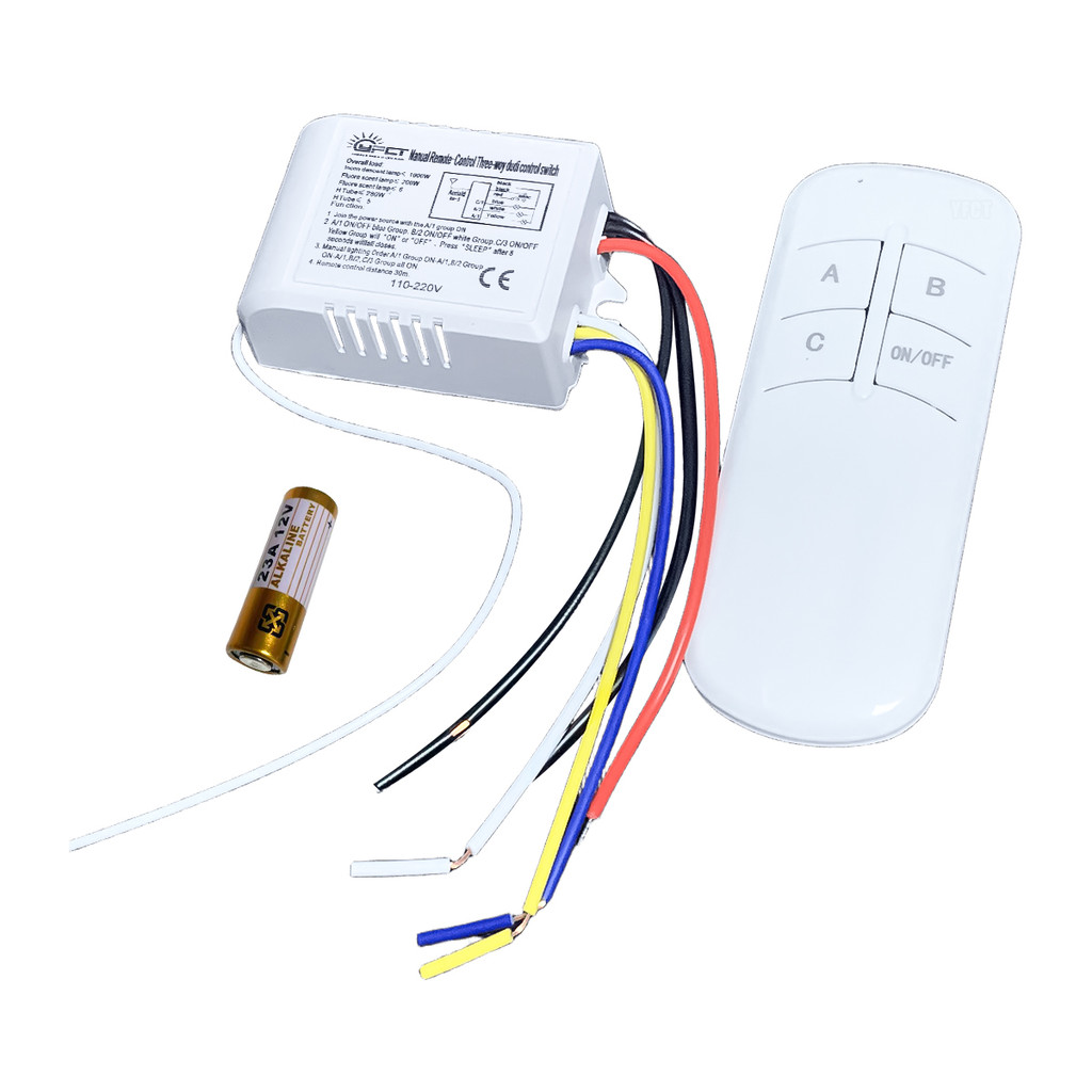 Interruptor Inteligente Wireless 3 Vias Com Controle Remoto Lampada ...