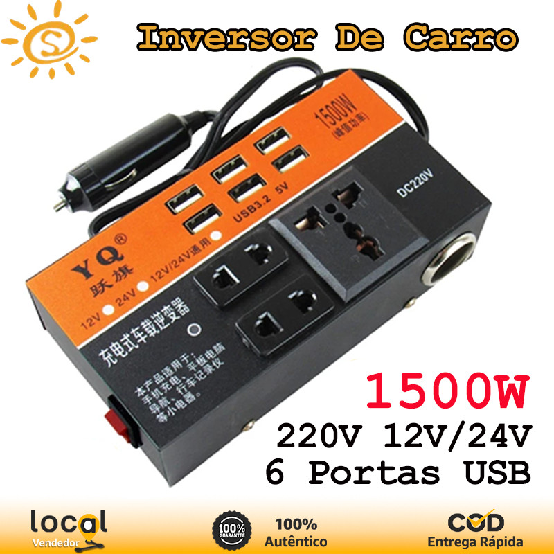 Inversor de carro 12v24v para 220v conversor de energia universal para ...