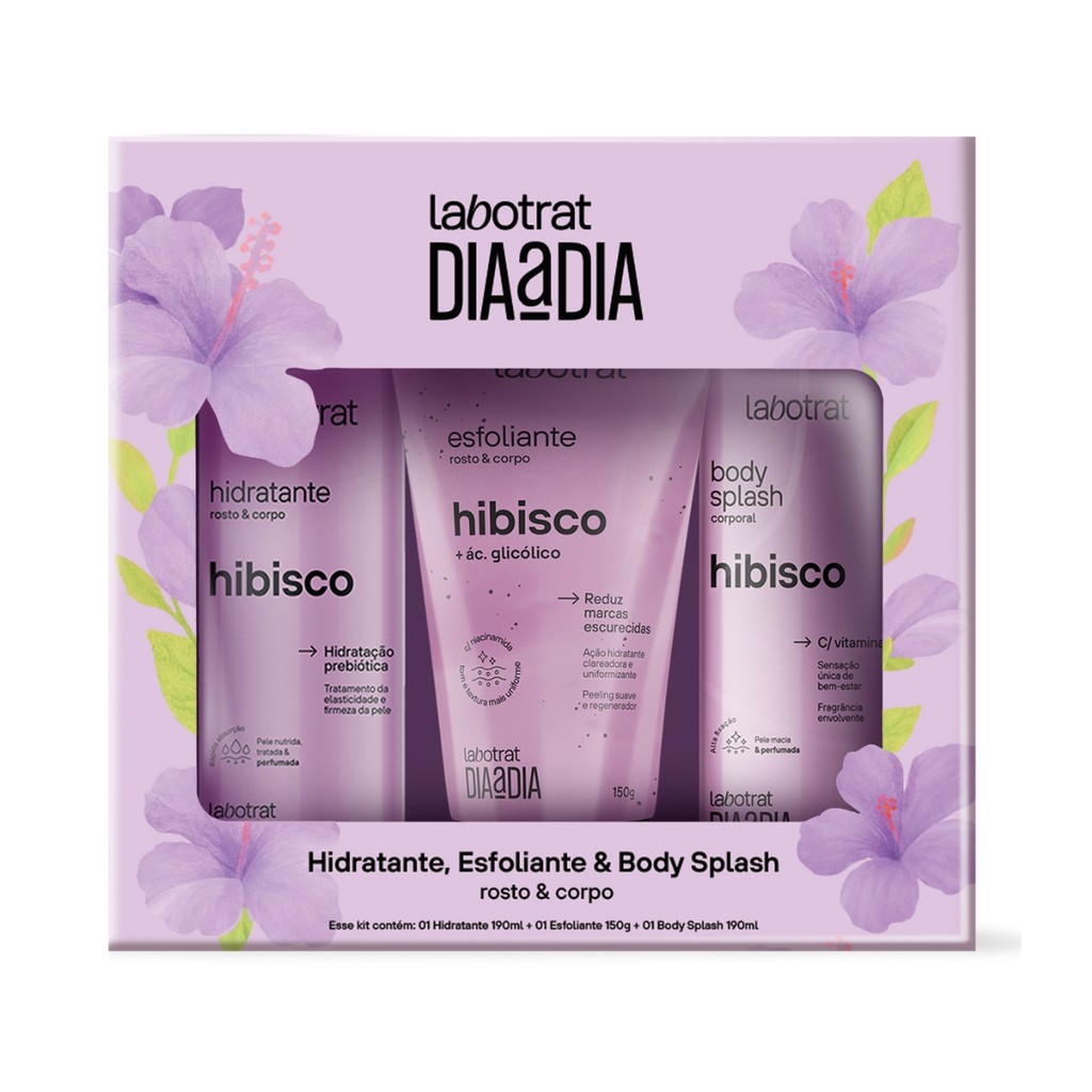 Kit Hidratante Esfoliante E Body Splash Hibisco Labotrat | Shopee Brasil