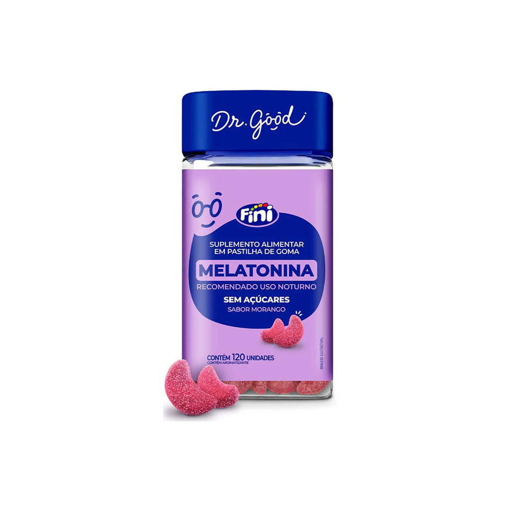 Melatonina Sabor Morango 120 Gomas Fini Dr Good | Shopee Brasil