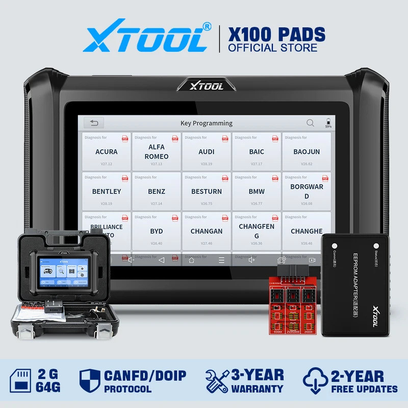 XTOOL X100 PADS Car Key Programmer Key Generator Leia o código Pin All System Ferramenta de ...
