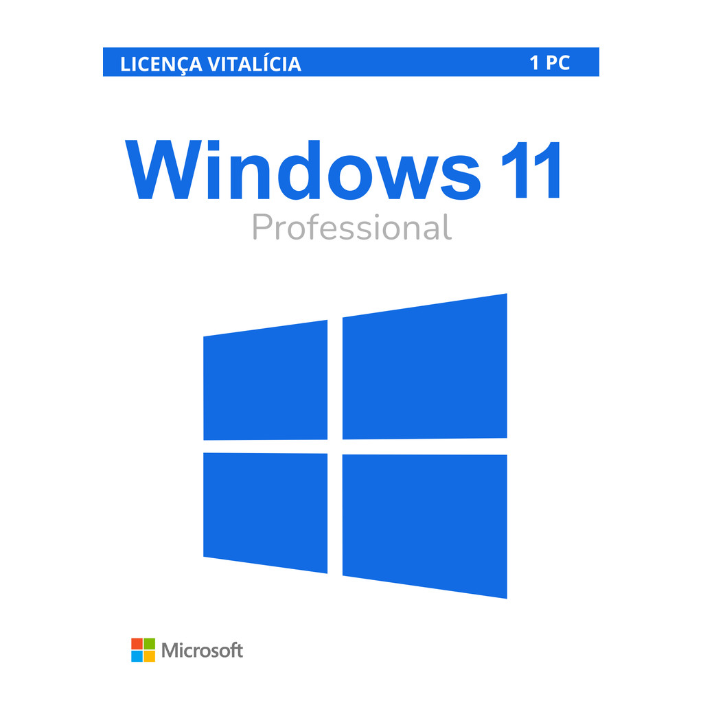 Microsoft Windows 11 PRO Vitalicio 32/64 Bits Original 1PC Chave 25 dígitos | Shopee Brasil