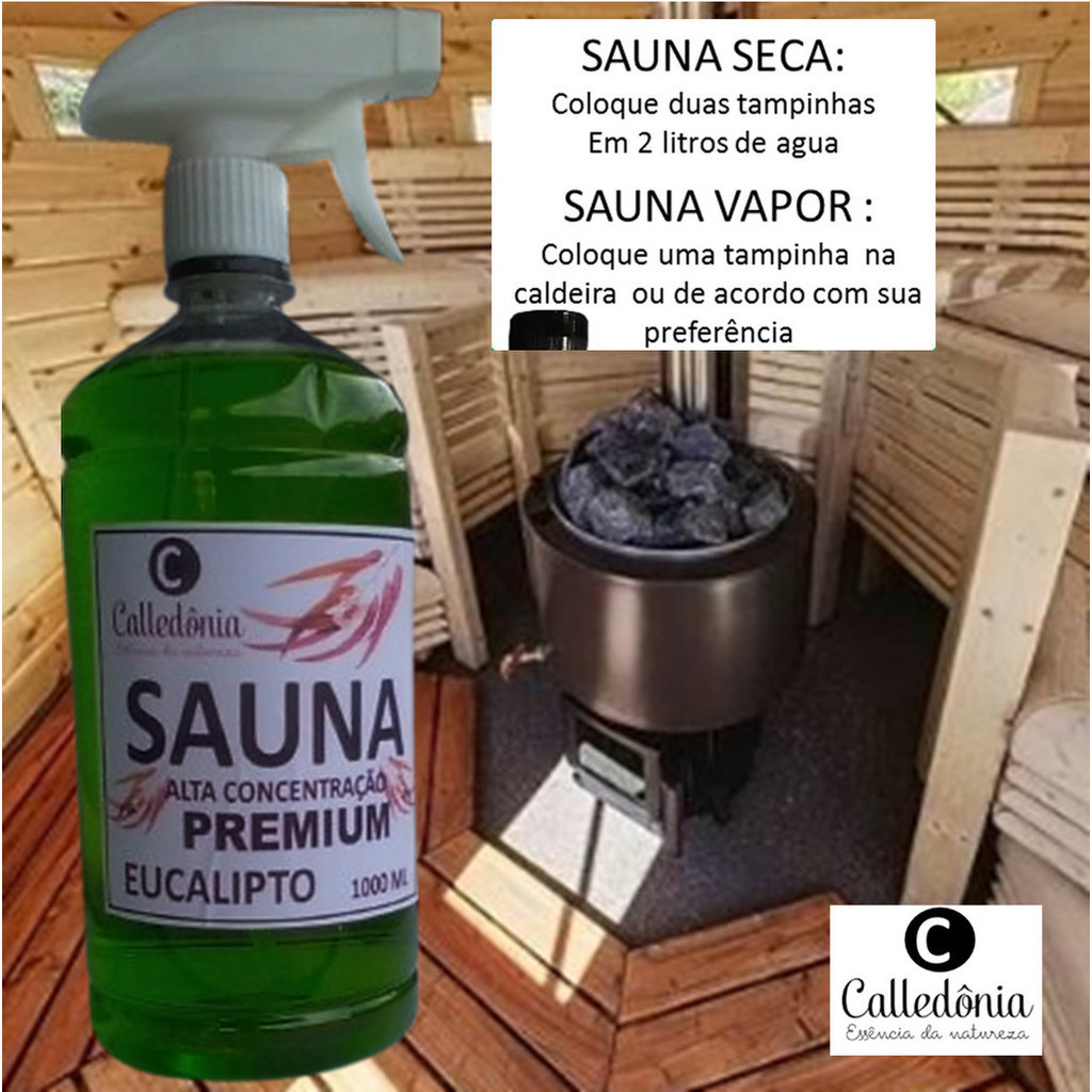 Essência P/ Sauna Eucalipto Litro Spray Concentrado Premium Callêdonia ...