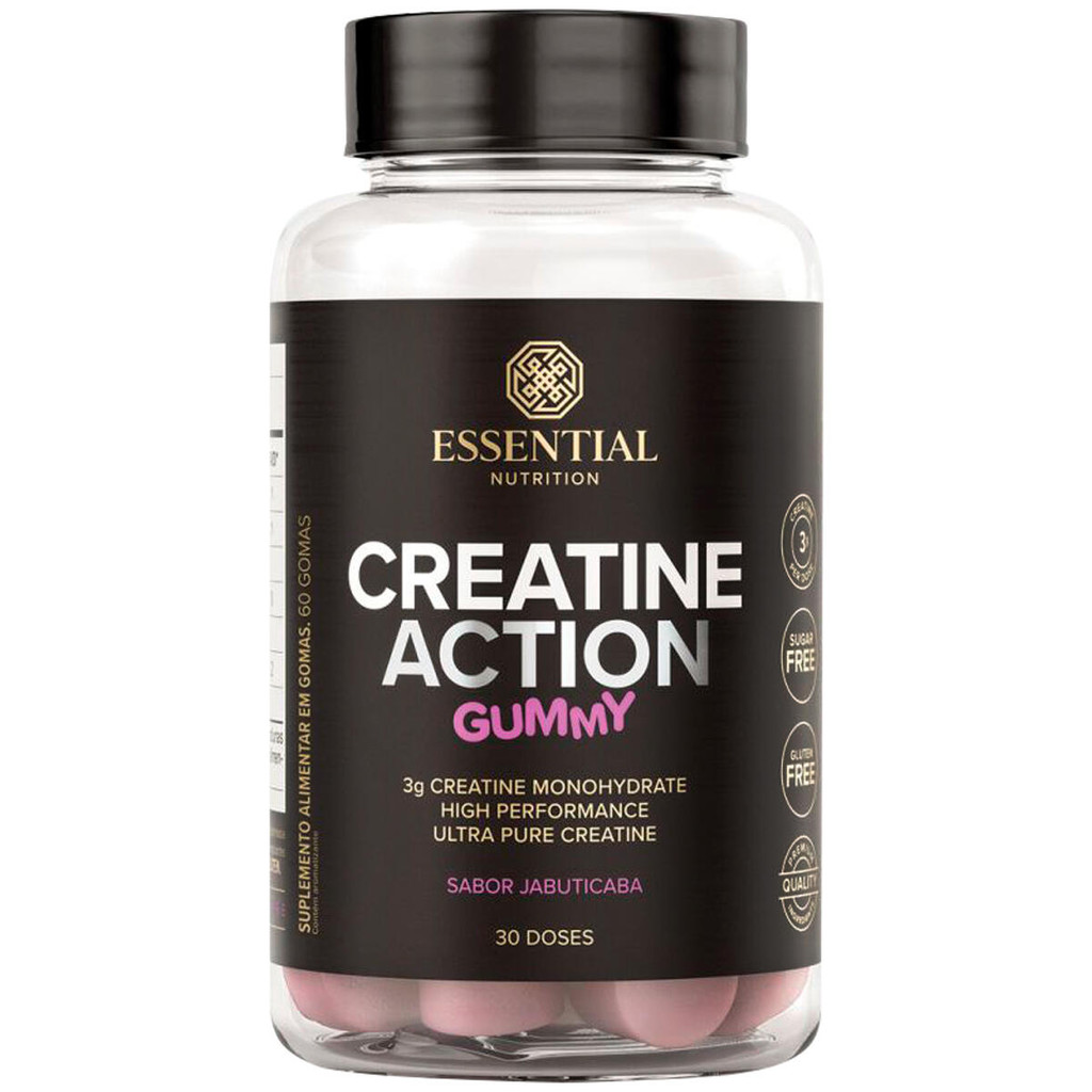 Creatine Action Gummy Essential 60 Gomas Creatina Sabor Jabuticaba | Shopee Brasil