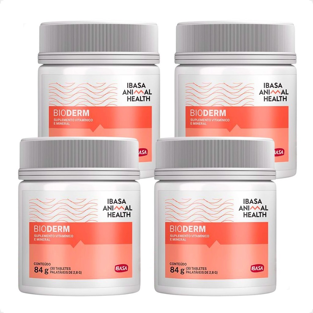 Kit 4 Bioderm Suplemento Dermatológico Ibasa - 30 Tabletes | Shopee Brasil