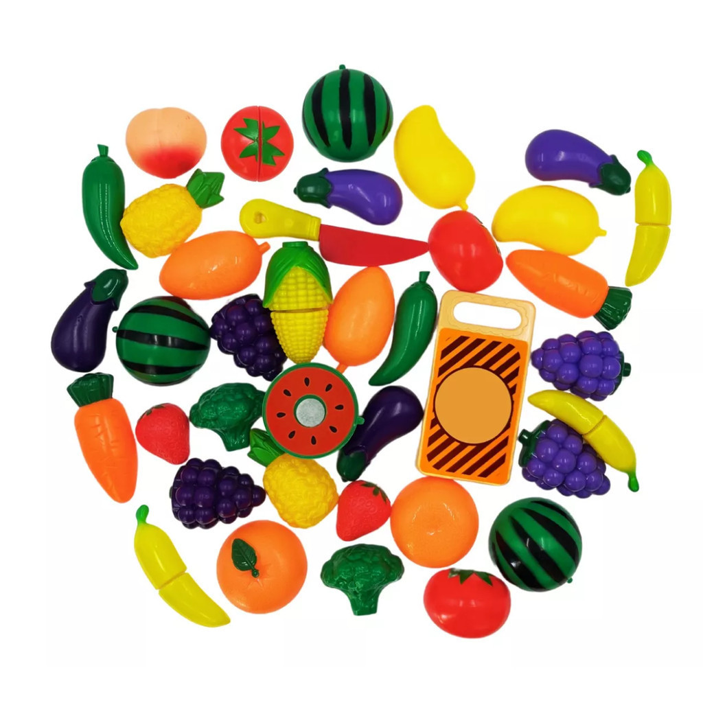 Kit Frutas Frutinhas Legumes De Brinquedo Com Velcro Crec Crec Cortar ...