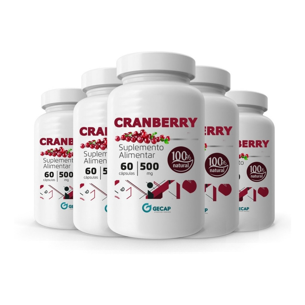 Cranberry 500mg 60 Cápsulas - Trato Urinário Kit 5 Frascos | Shopee Brasil
