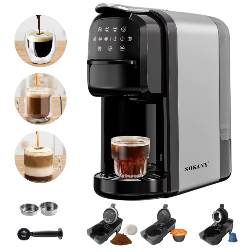 Cafeteira Elétrica 700ML Inox Multifuncional Café Expresso 3 em 1-110V ...