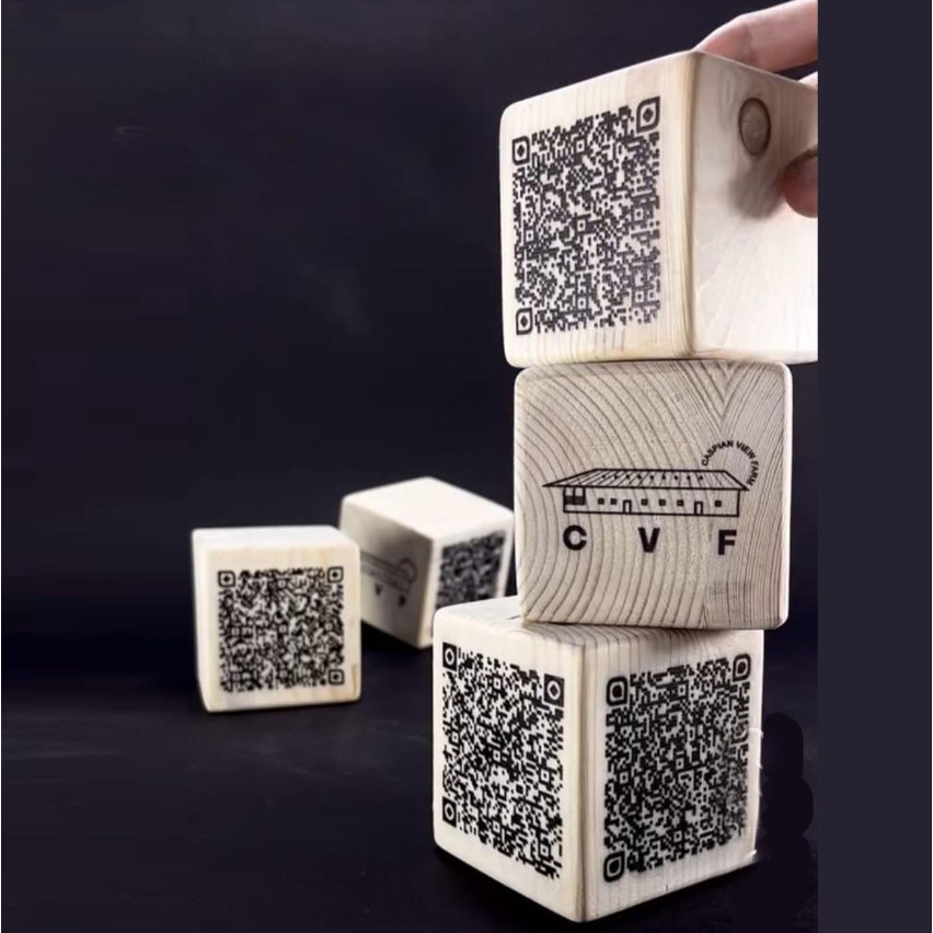 Cardapio cubo de madeira qr code Personalizado Nome Foto Marca | Shopee ...