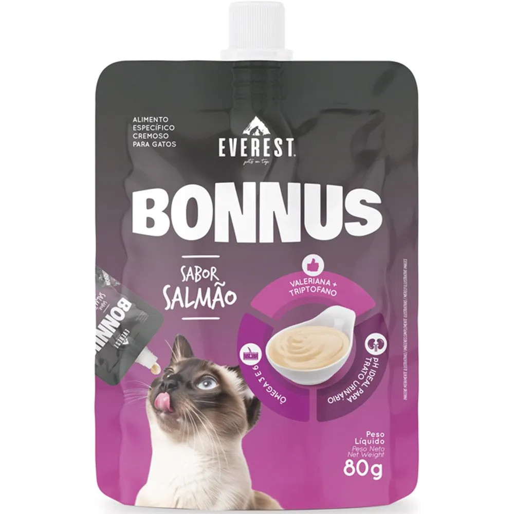 EVEREST BONNUS GATO SABOR SALMÃO 80G | Shopee Brasil