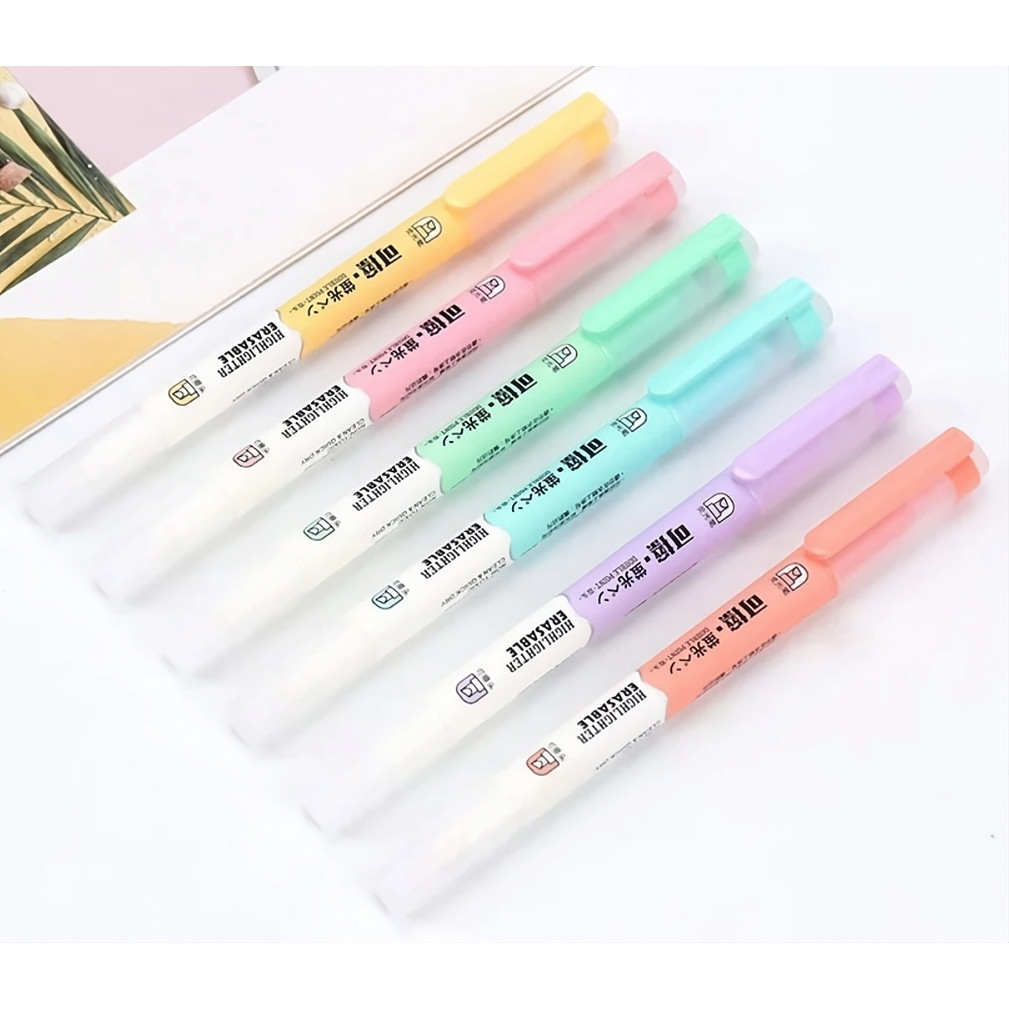 KIT CANETA MARCA TEXTO APAGAVEL COM 6 CORES PASTEIS TENFON | Shopee Brasil