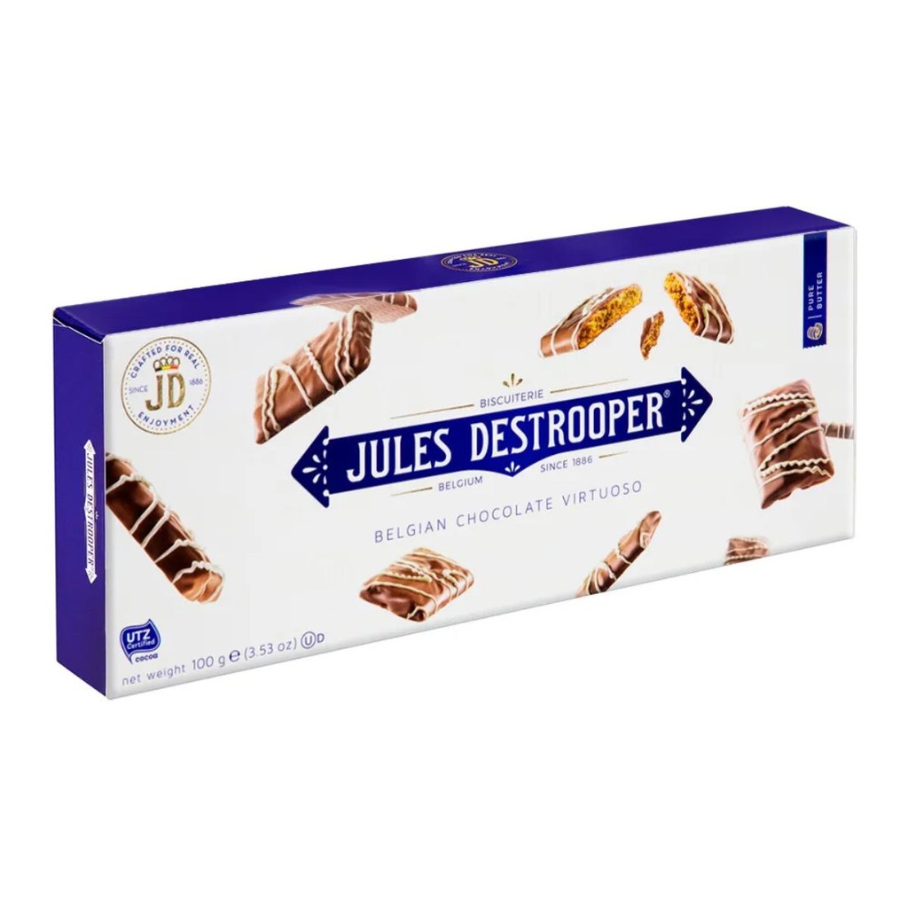 Biscoito Belga Jules Destrooper Chocolate Virtuoso 100g | Shopee Brasil
