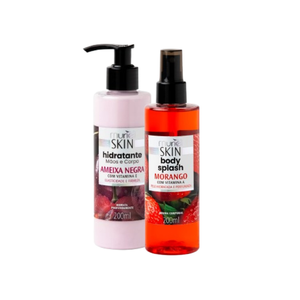Hidratante Corporal Ameixa Negra + Body Splash Morango Muriel Skin ...