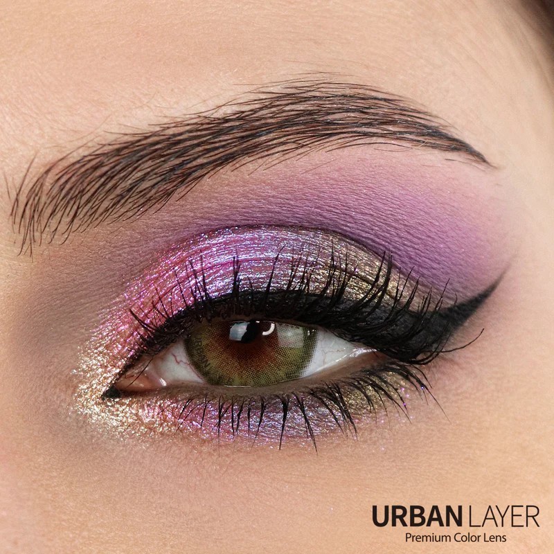 UMA LENTE - Lentes de Contato Cleopatra Green GRAU Urban Layer Miopia ...