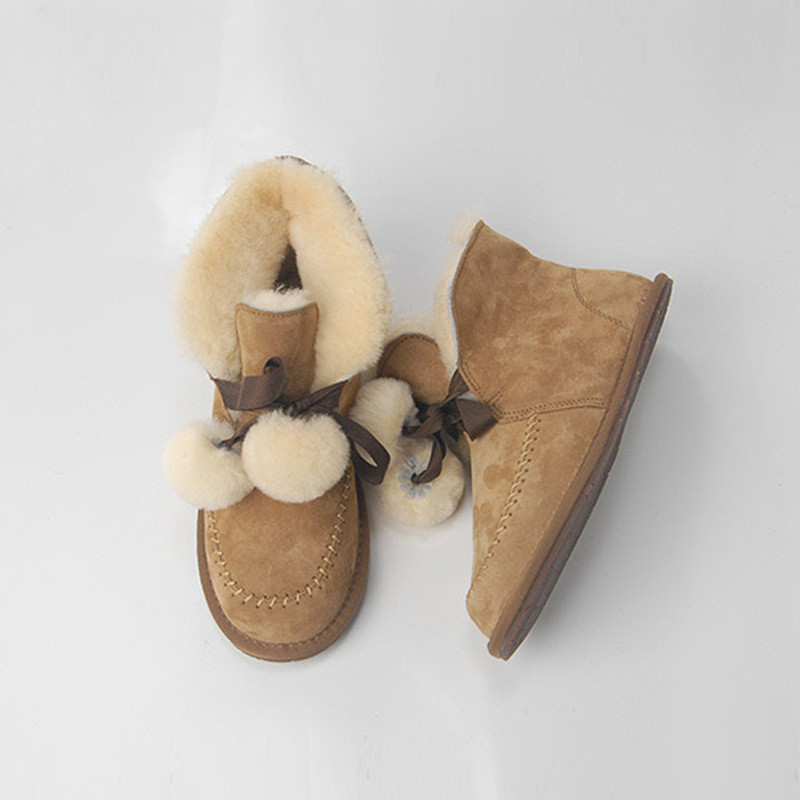 Botas de Neve com Bola de Pelo para Mulheres Inverno 2023 Novas Botas ...