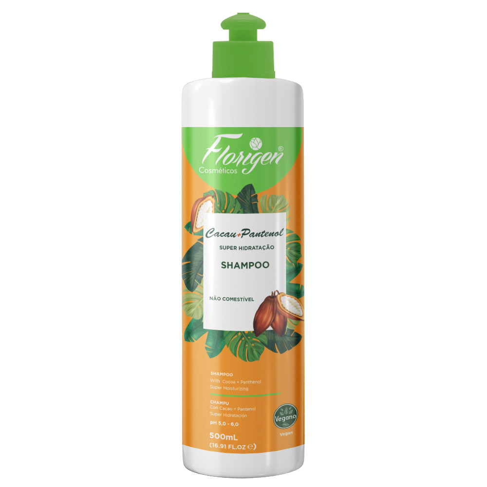 SHAMPOO CACAU + PANTENOL 500ML FLORIGEN | Shopee Brasil