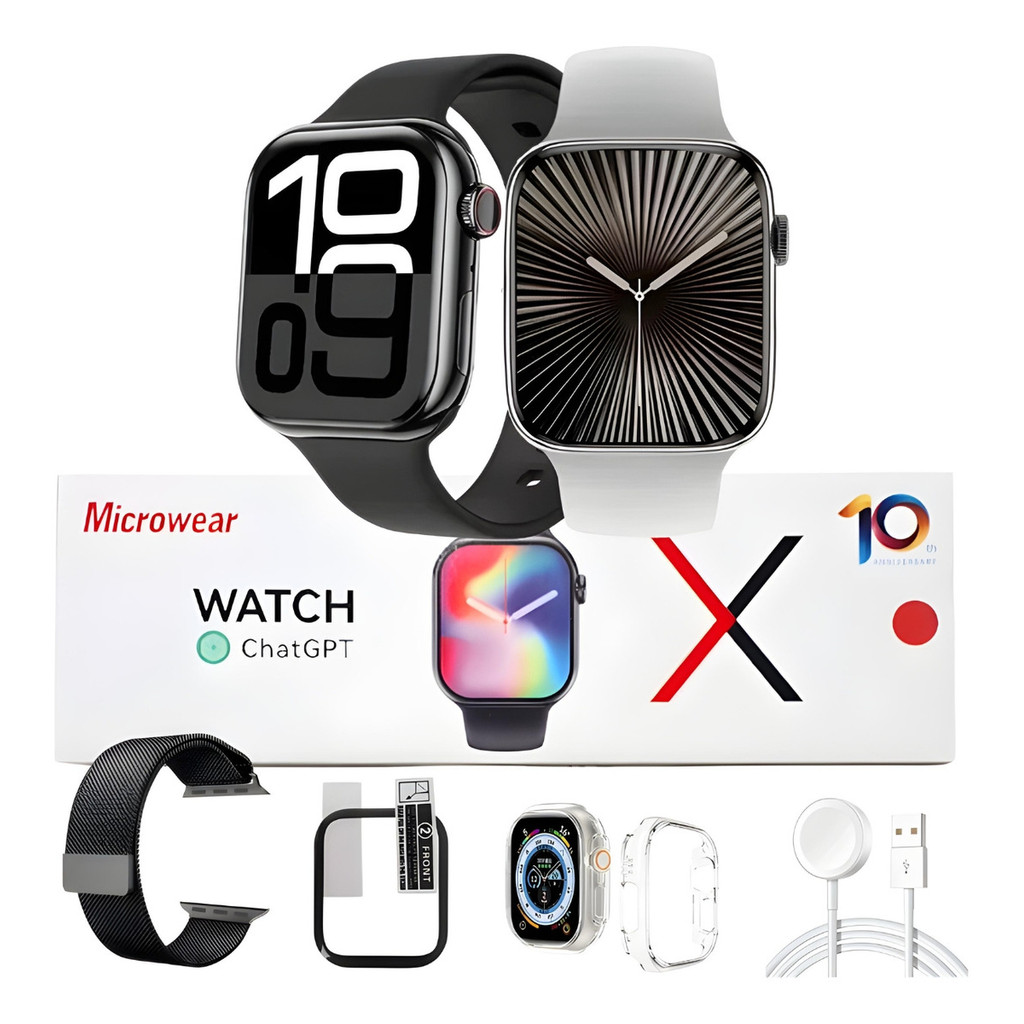 Smartwatch W10 Serie 10 Microwear 47mm Original Chat GPT Armazena 1GB ...