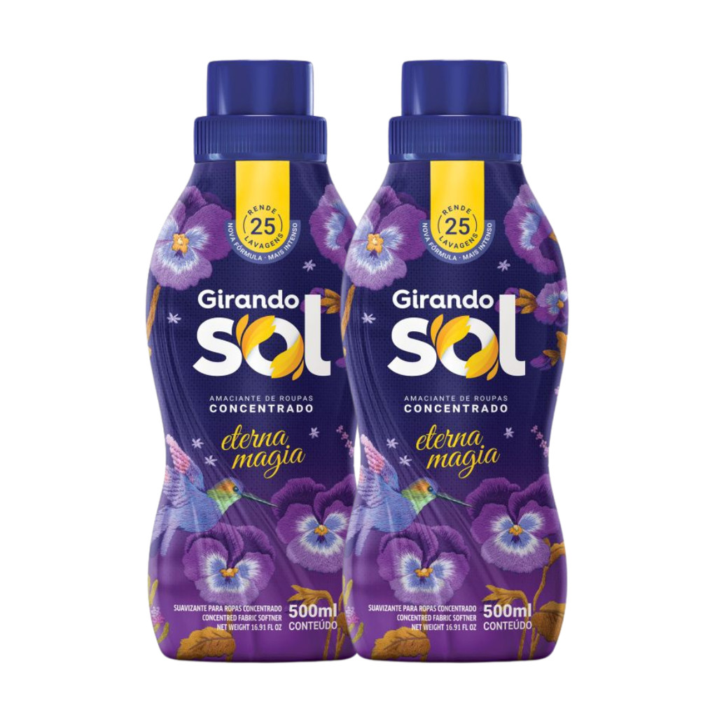 Combo 2 Unidades Amaciante Girando Sol 500ml Eterna Magia | Shopee Brasil