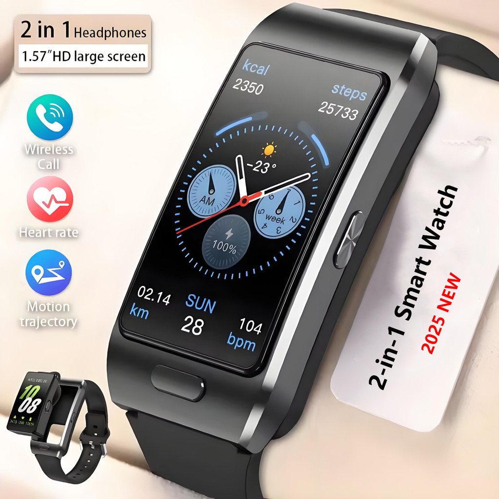 TWS 2 Em 1 Masculino Feminino Smartwatch Relógio Inteligente Fone De Ouvido ECG GPS SportsTrack ...