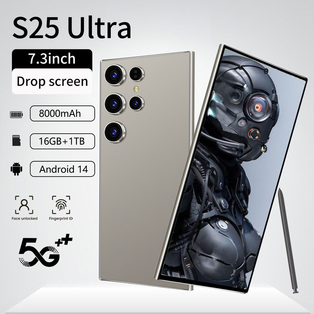2025 nova versão Global S25 Ultra Smartphone 7.3-Polegada HD Android14 Snapdragon 8gen3 10-Core ...