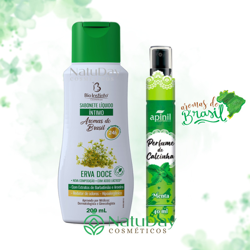 Kit Aromas do Brasil Erva Doce & Menta - Com 2 itens - Sabonete Íntimo ...