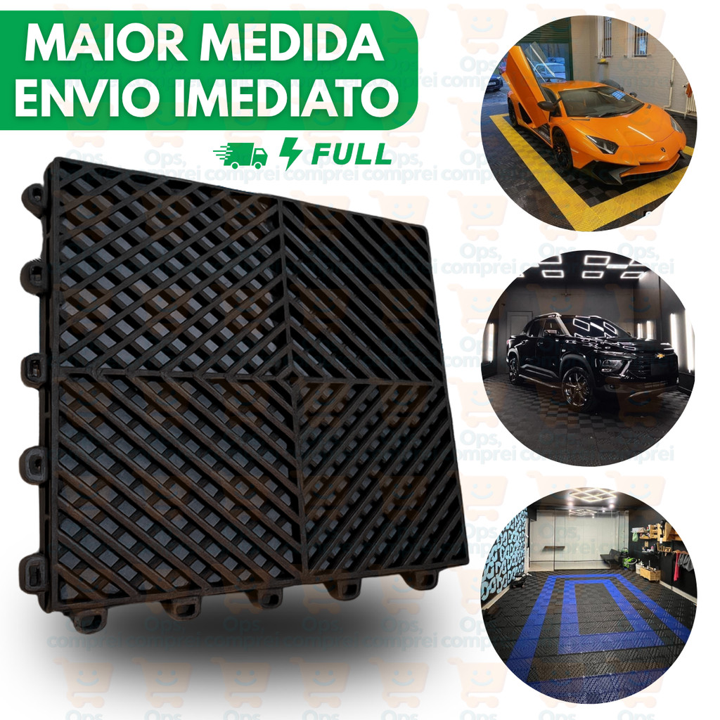 Kit 64 Piso de Plástico Modular Automotivo 7m² Para Estética Automotiva ...