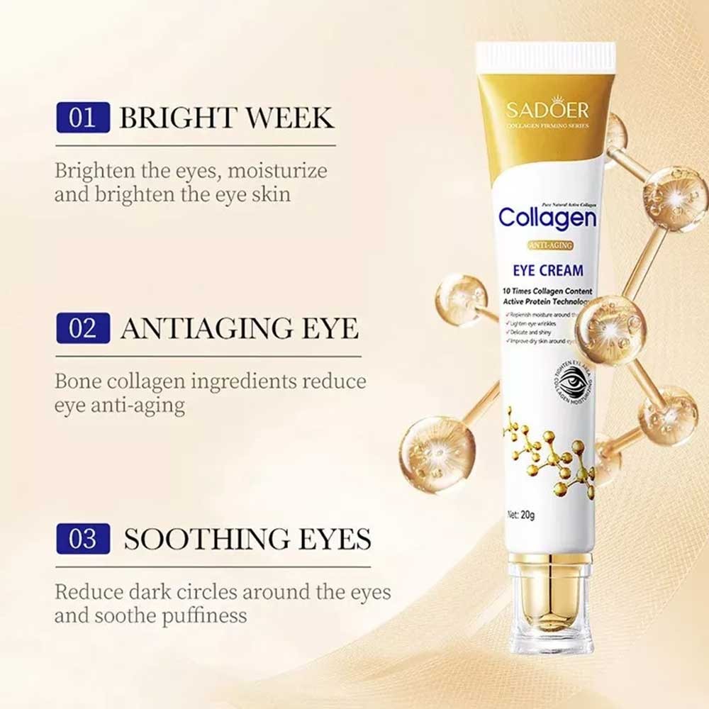 Sadoer Eye Cream Collagen Anti-aging Snail Essence Nourishing Moisturizing Brightening Eye Care ...