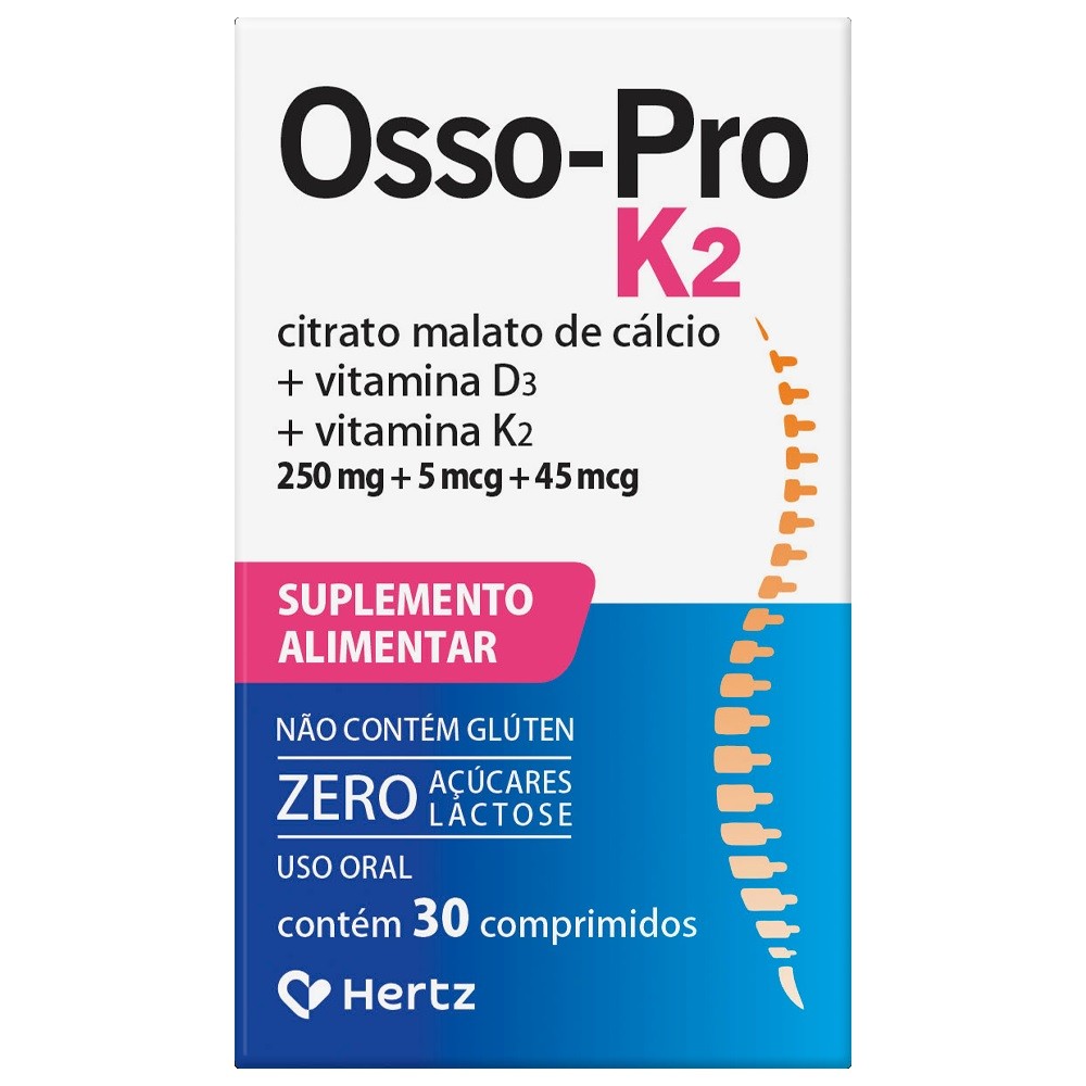 Suplemento Osso-Pro K2 Com 30 Comprimidos - Hertz | Shopee Brasil