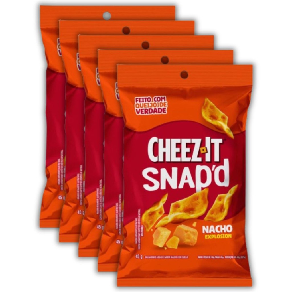 Pack 5un Salgadinho Snack Chips Cheez It Snapd Nacho Explosion Snap'd ...