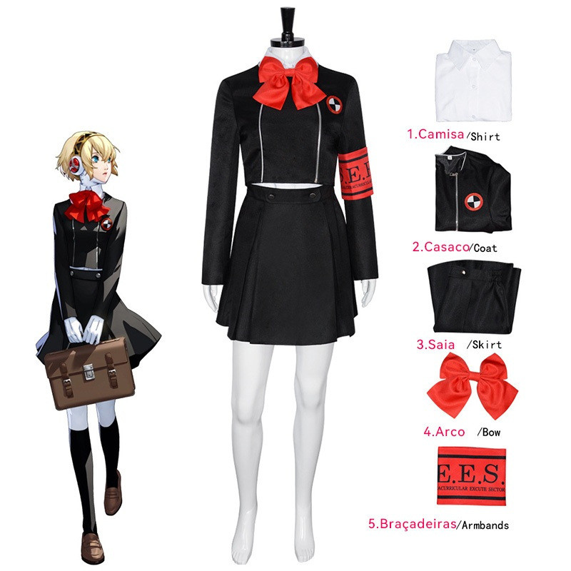 Persona 3 Erics cos Traje Anime Uniforme Preppy Halloween Traje Jogo ...