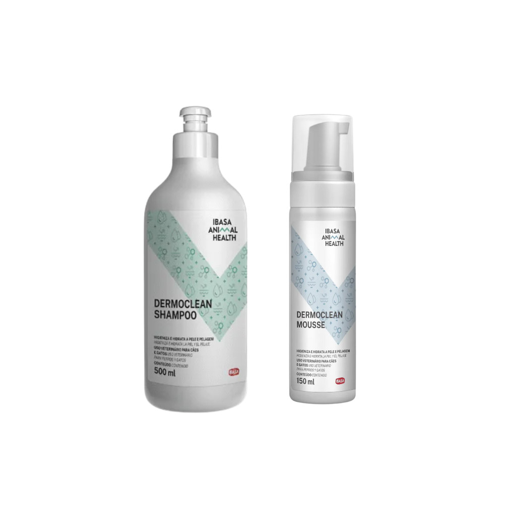 Kit Shampoo 500ml + Mousse Dermoclean Higienizador e Hidratante Pele ...