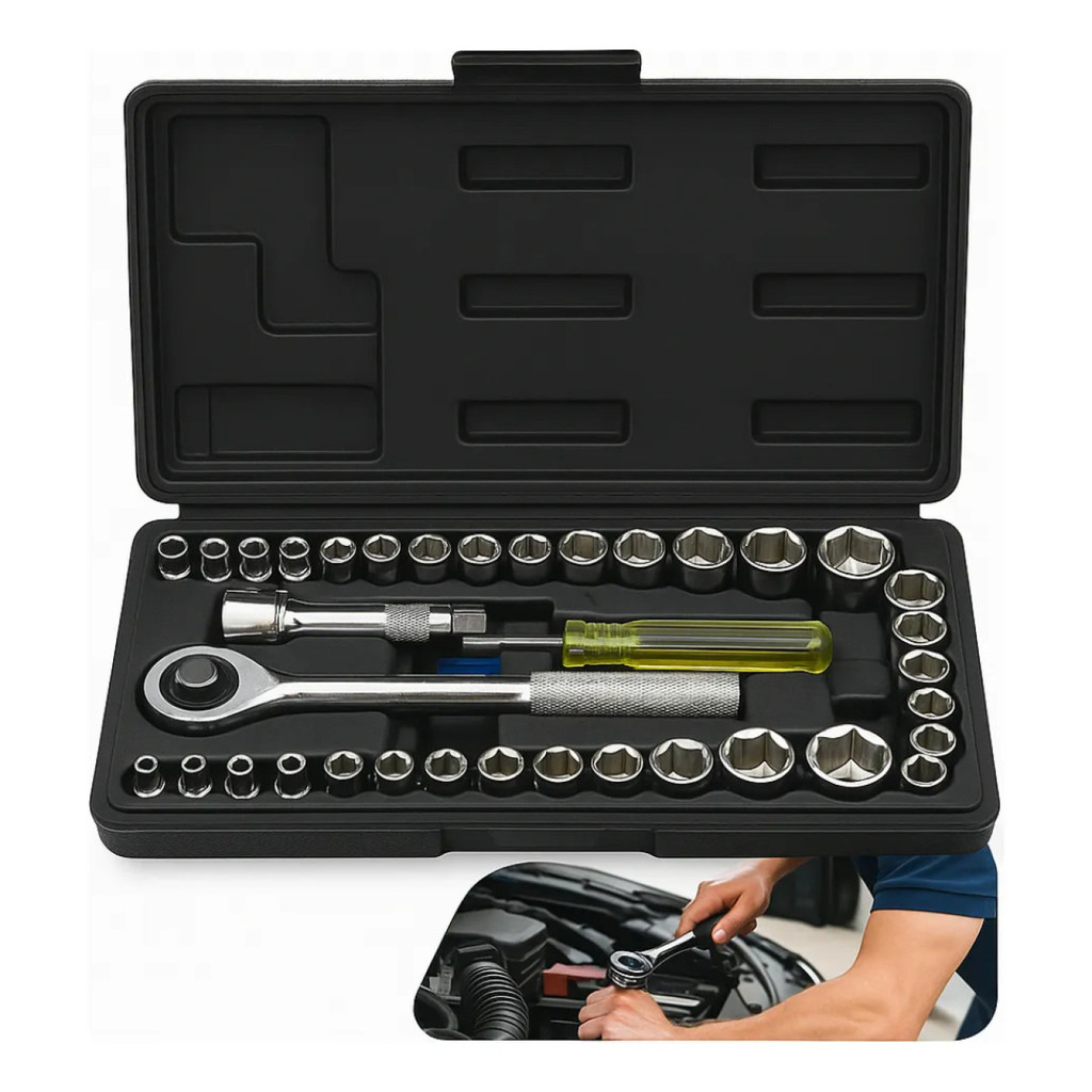 Jogo Chave Catraca Canhao Kit Ferramentas Completo 40Pcs | Shopee Brasil