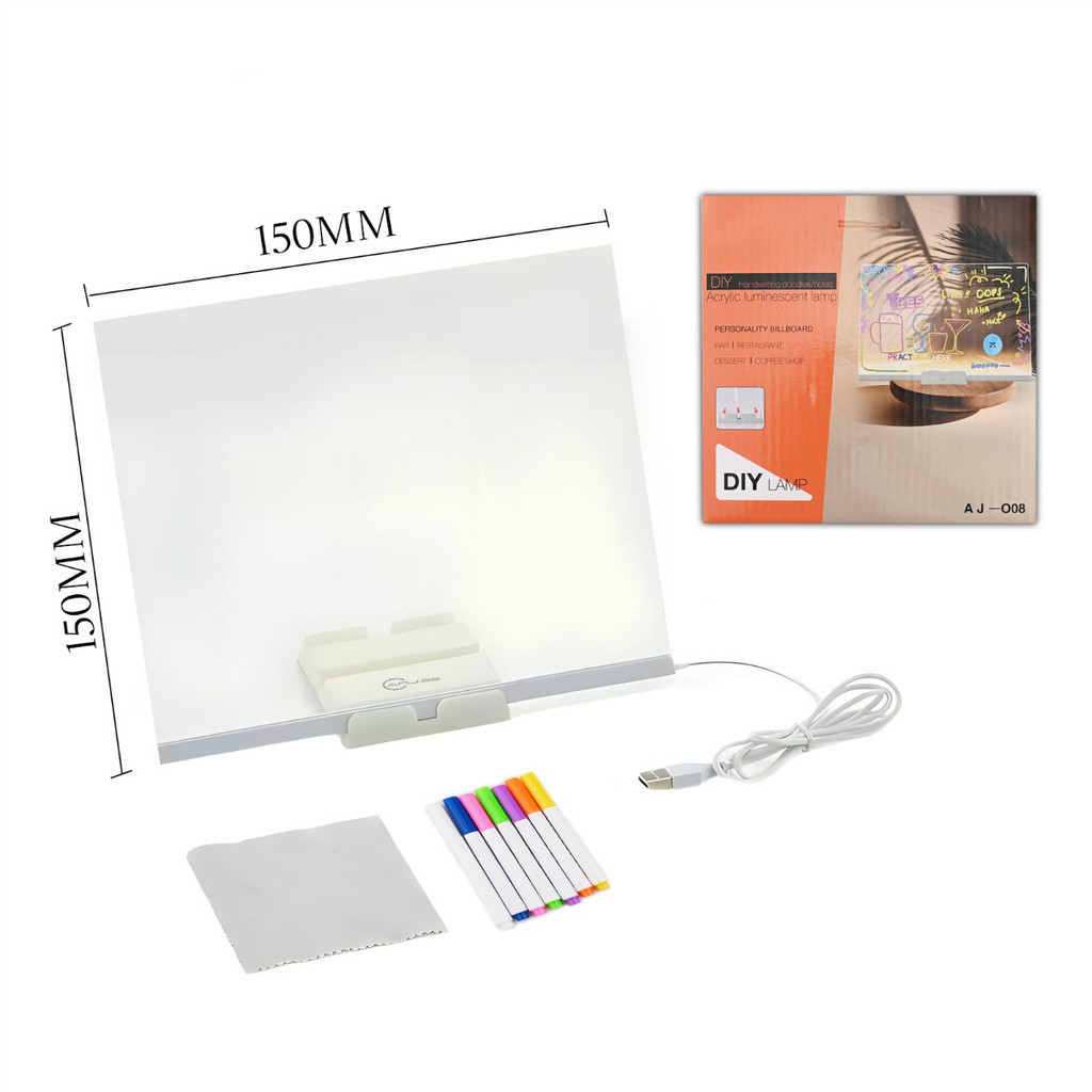 Luminária LED Escrever Abajur 3D 15X15 quadro de notas tela pra ...